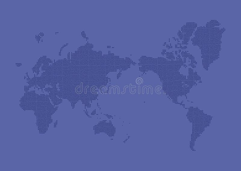 World Map Europe Side in Blue Stock Illustration - Illustration of ...