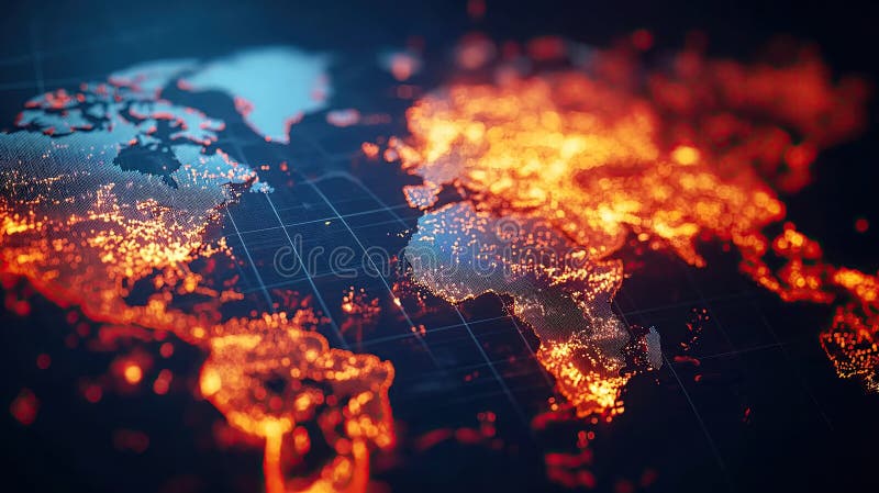 World Map with Explosions in Places of Armed Conflicts Stock Image ...