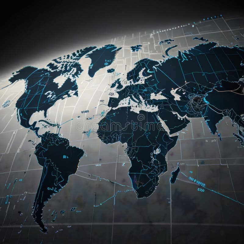 A World Map with Fading, Ghost-like Trade Routes. Stock Illustration ...