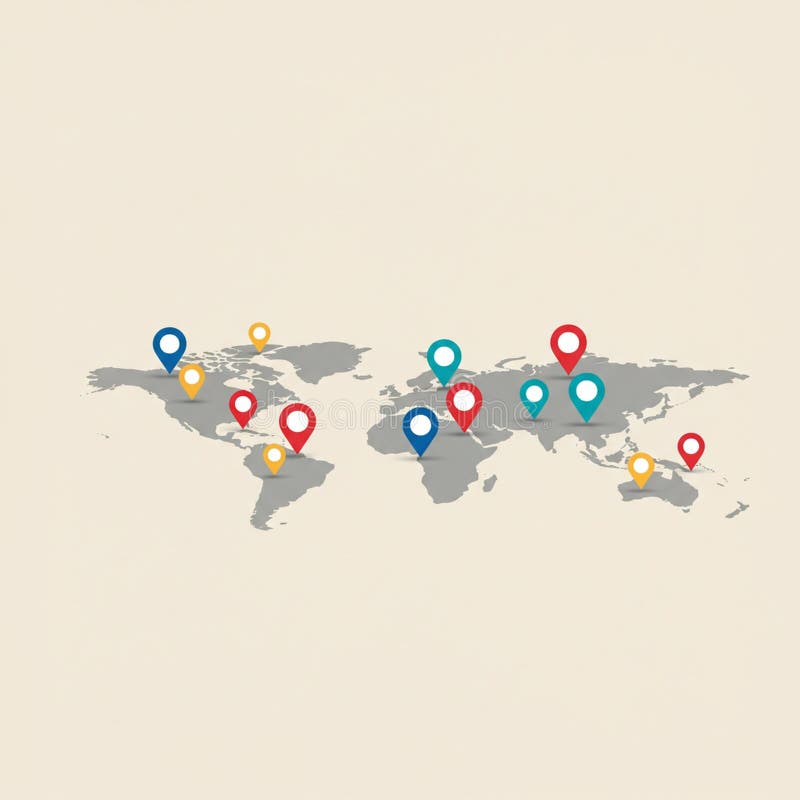 Multiple Map Markers Stock Illustrations – 406 Multiple Map Markers ...