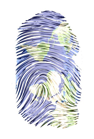 Fingerprint World Map Stock Illustrations – 347 Fingerprint World Map ...