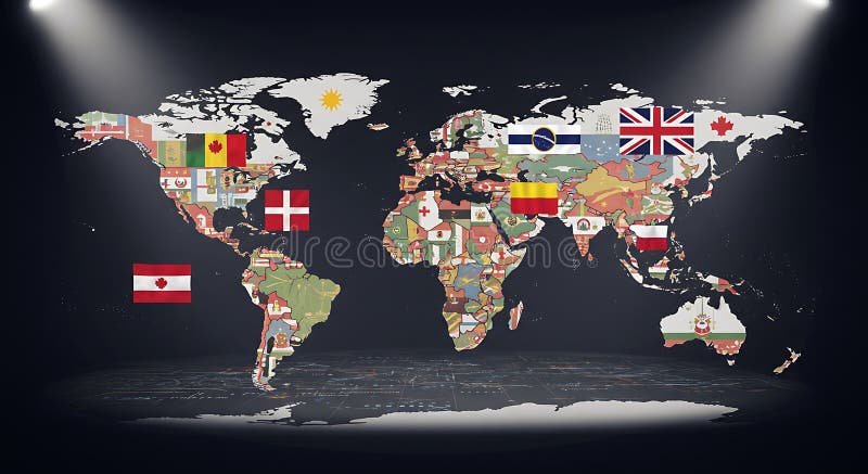 World Map of Flags: a Global Display of National Identities Stock ...