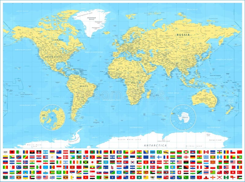 World Map and Flags - Highly Detailed Vector Illustration Stock Vector ...