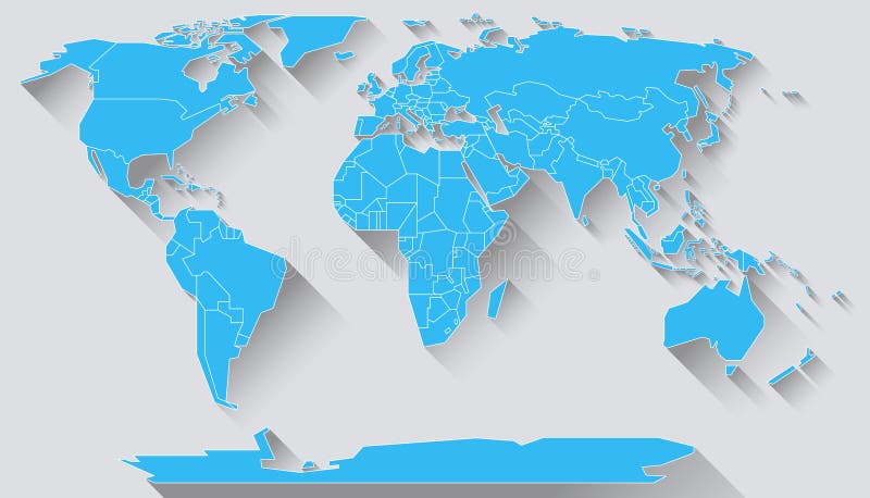World map flat design stock illustration. Illustration of continent ...