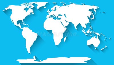 World map flat design stock illustration. Illustration of shadow - 78948417