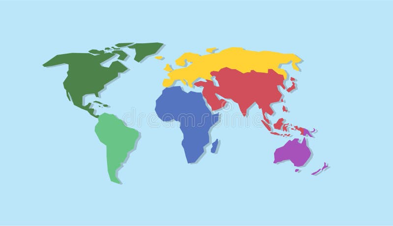 World Map Flat Design stock vector. Illustration of drawing - 215289173