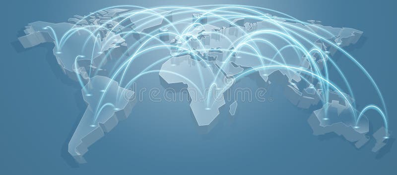 World Map Flight Path Background Stock Vector - Illustration of network ...