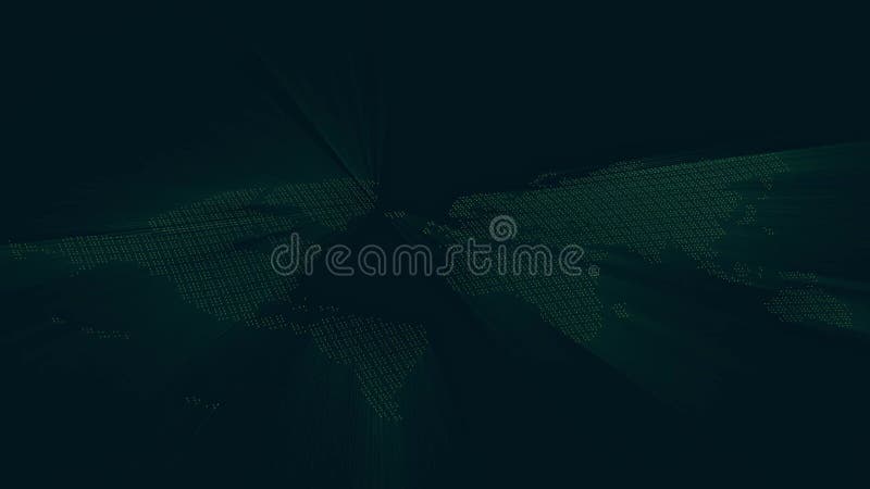 World Map Floating in Space Digital Effect Animation Stock Video ...