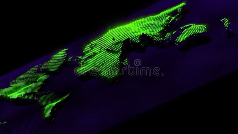 World Map Floating in Space Digital Effect Animation Stock Footage ...