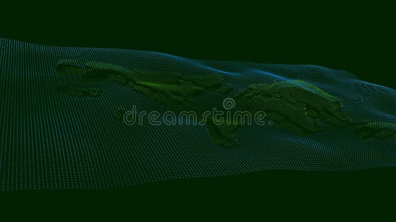 World Map Floating in Space Digital Effect Animation Stock Footage ...