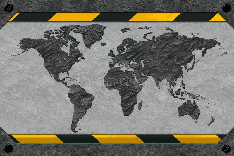 World Map in the Form of Rock. Stock Illustration - Illustration of ...