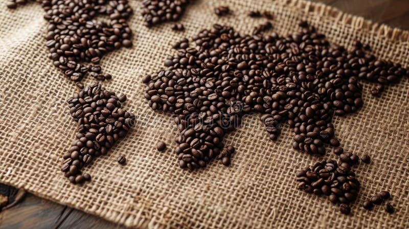 World Map Formed with Coffee Beans, a Creative Blend of Geography and ...
