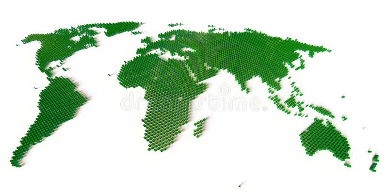 World Map Formed of Several Thousand Blocks Stock Illustration ...