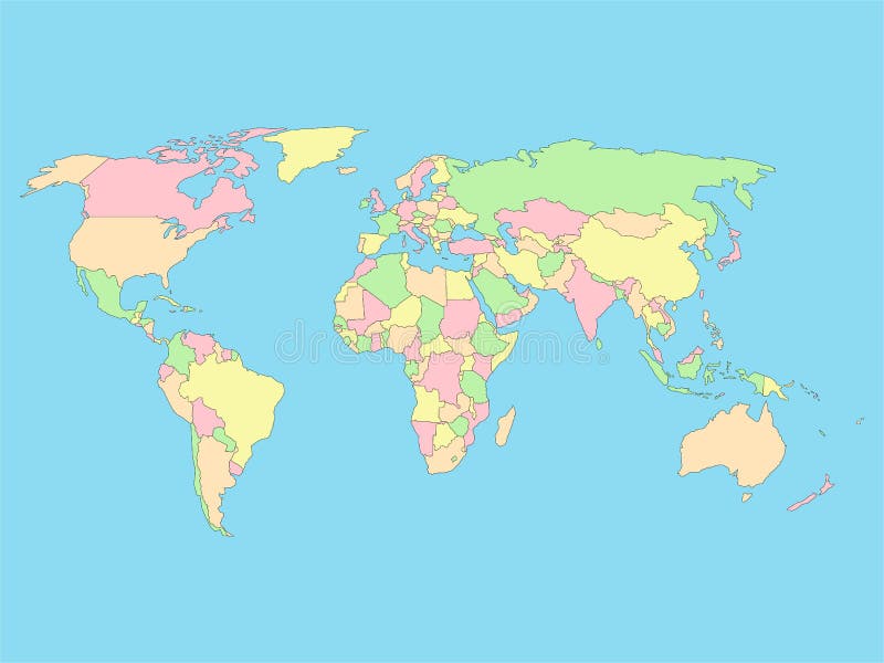 World Atlas Four Colors Stock Illustrations – 35 World Atlas Four ...