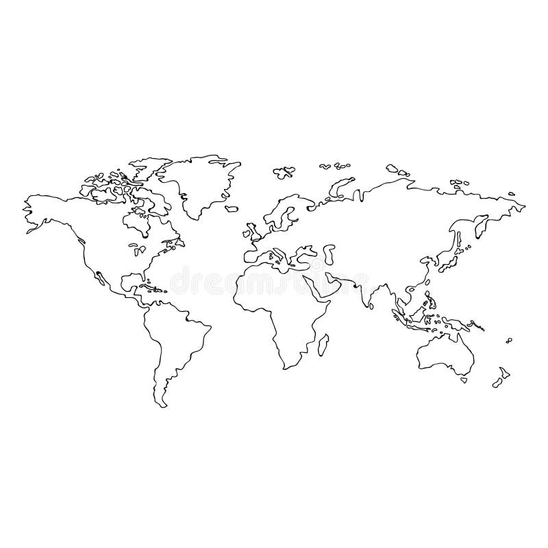 World Map Free Hand Style Vector Free from Map Stock Vector ...