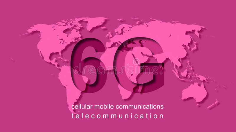 World Map and 6G. Technology and Telecommunications. High Speed in New ...
