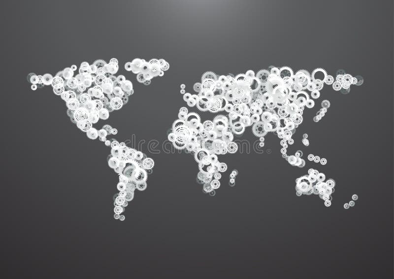 World Map gear stock vector. Illustration of modern, abstract - 65381399