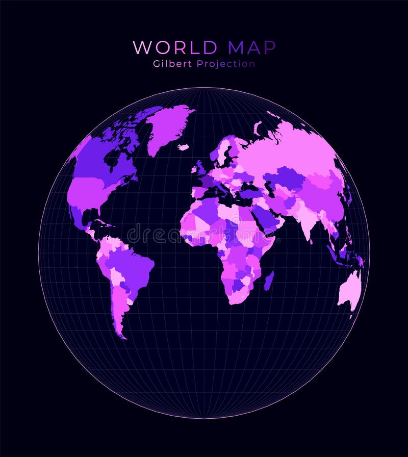World Map. Gilbert`s Two-world Perspective. Stock Vector - Illustration ...