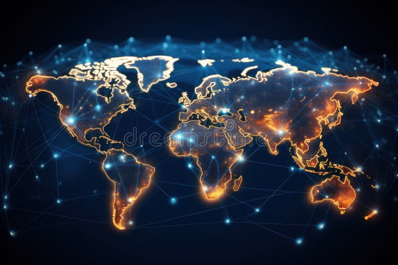 World Map and Global Connection Wallpaper Stock Photo - Image of globe ...