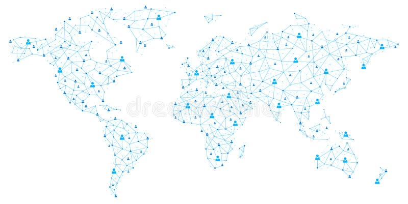World Map - Global Human Business Connection Stock Illustration ...