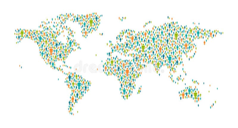 Global Human Distribution Illustration Stock Vector - Illustration of ...