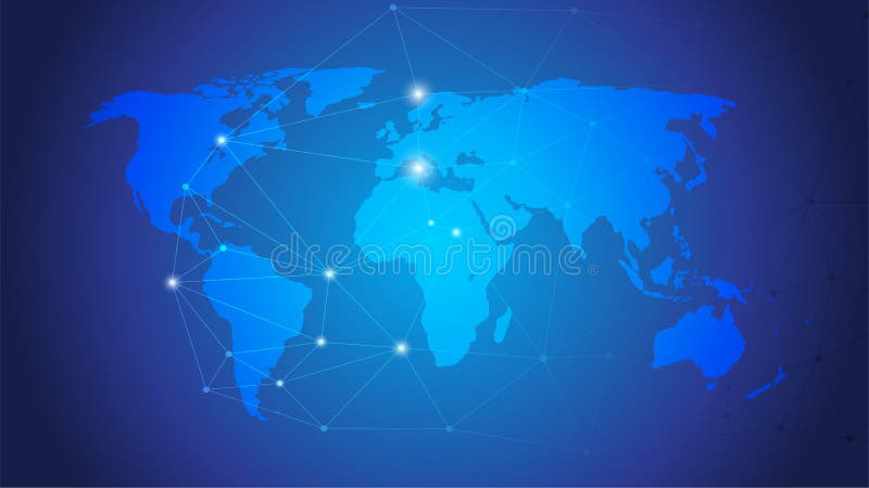 World Map. Global Network Connection, Abstract Modern Creative Concept ...