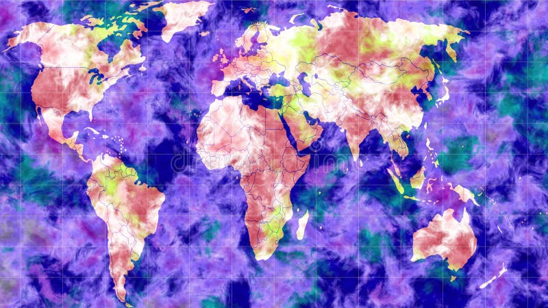 World Map with Global Temperature Changes. Global Warming Concept Stock ...