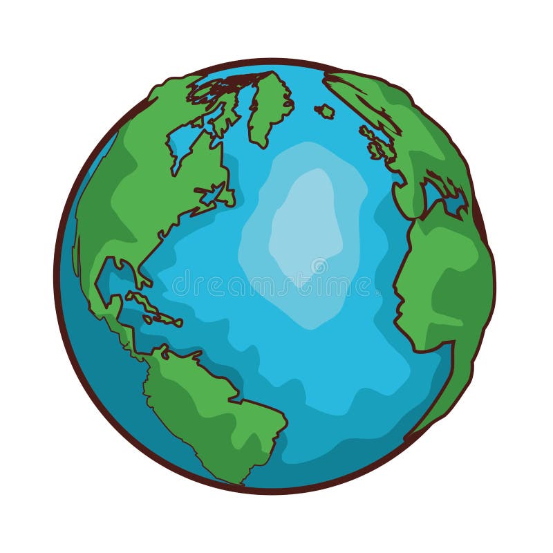 World map globe cartoon stock vector. Illustration of world - 135113436