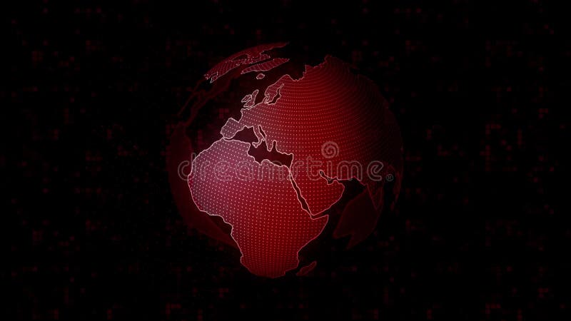 Digital World Map Animation, Seamless Loop. Animation of Technological ...