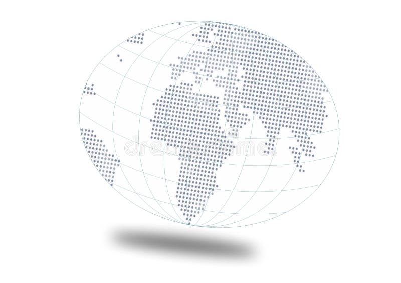 World Map Globe Earth with Imaginary Lines of Latitude and Longitude ...