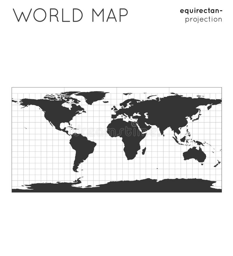 World Map Equirectangular Grid Stock Illustrations – 5 World Map ...