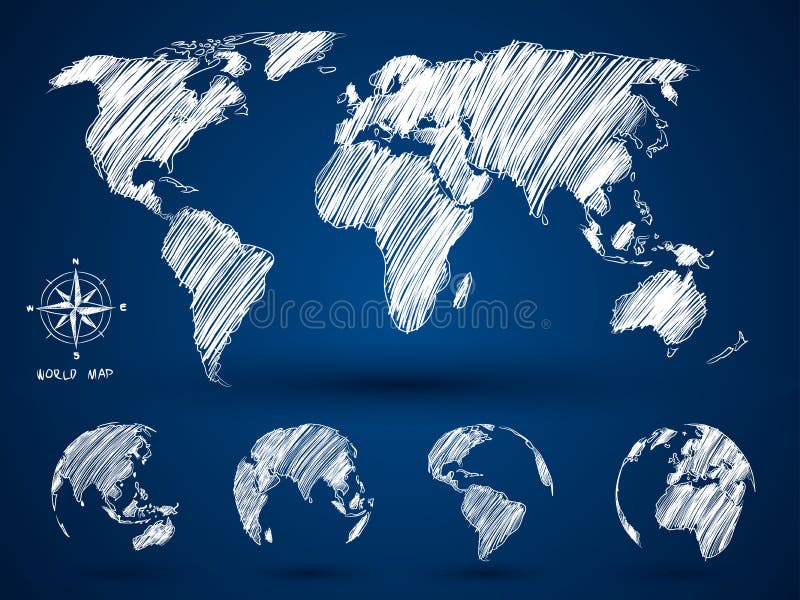 World Map stock vector. Illustration of global, north - 42026899