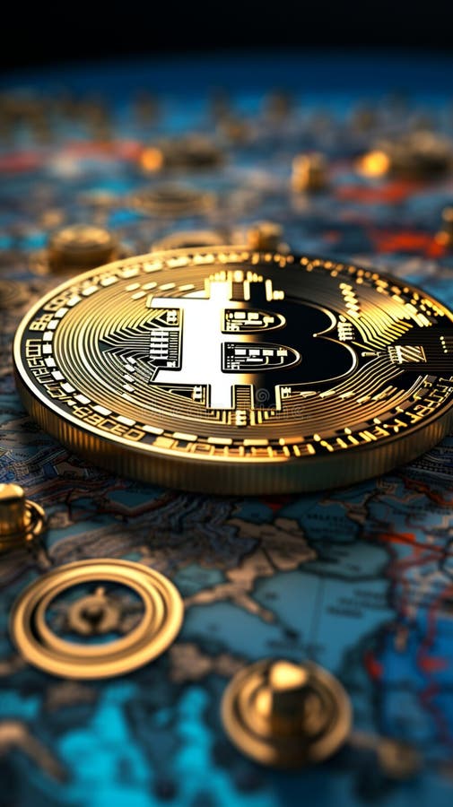 A World Map Graces the Bitcoin Background, Symbolizing Its Global ...
