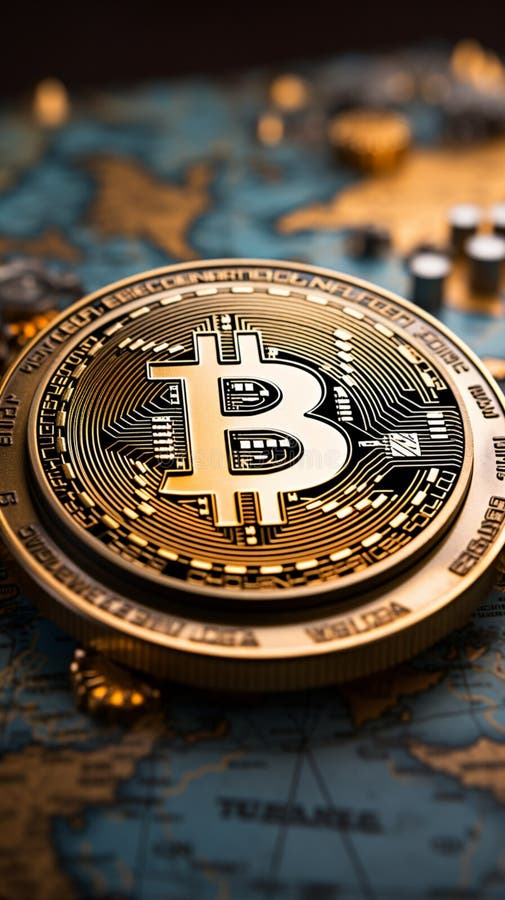 A World Map Graces the Bitcoin Background, Symbolizing Its Global ...