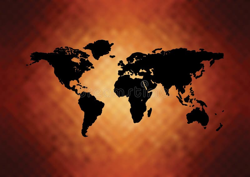 World Map in Gradient Background, Brown Colored Stock Photo - Image of ...