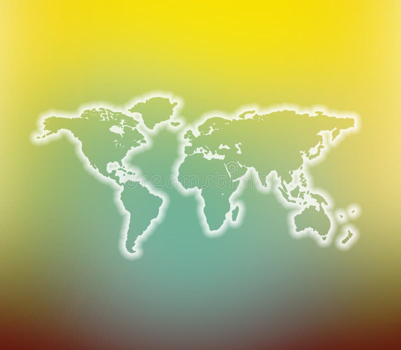 World Map with Gradient Color Background Stock Illustration ...