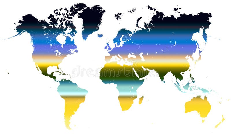 World Map Gradient Sunset Ocean Stock Illustration - Illustration of ...