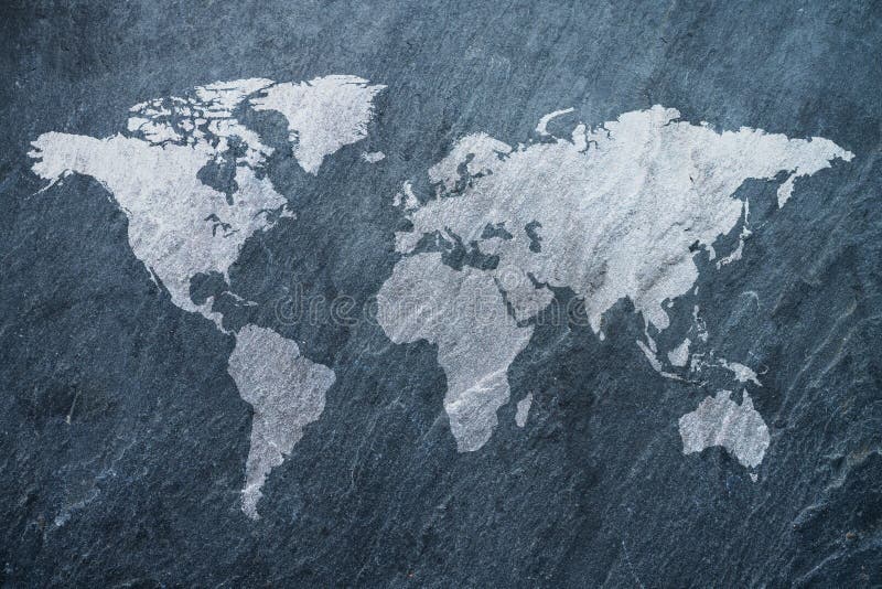 World Map on Granite Background Stock Photo - Image of america, white ...