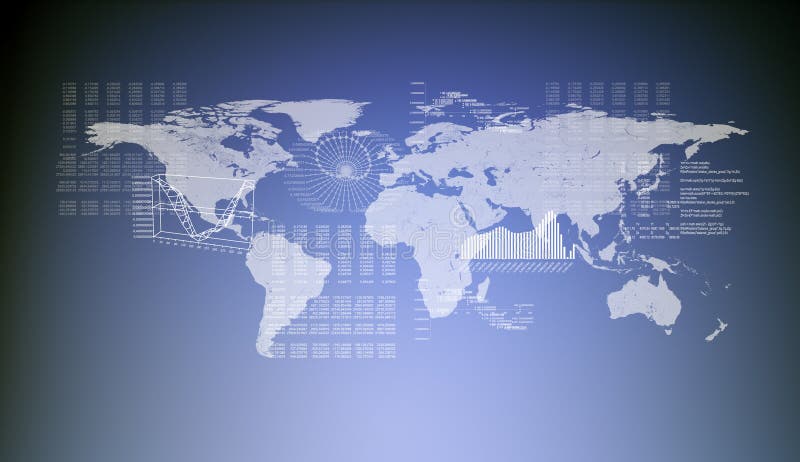 World map with graphs stock illustration. Illustration of number - 67458218