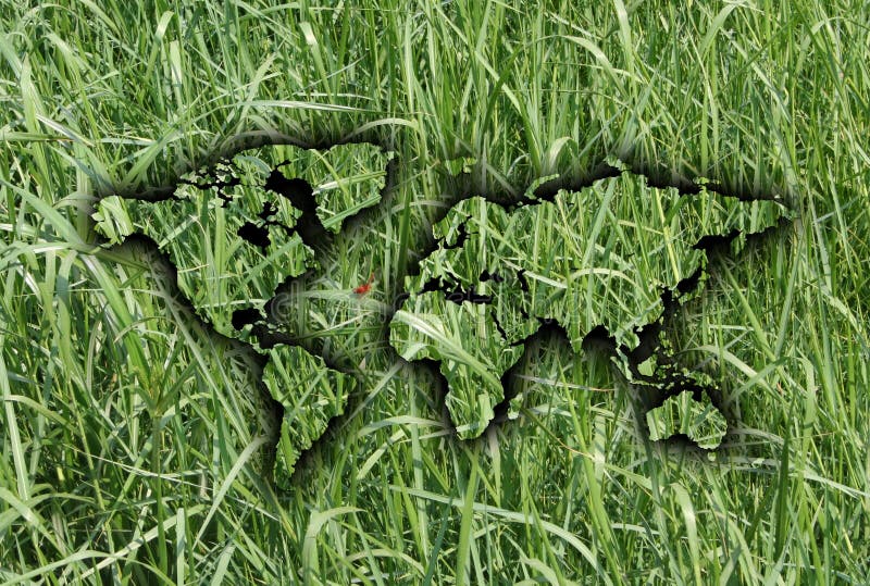 World Map On Grass stock image. Image of lawn, future - 14583465