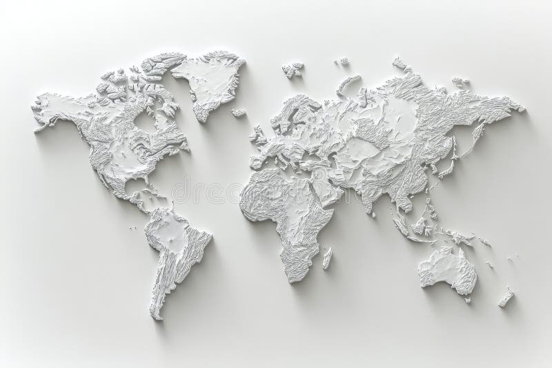 World Map of the World, in a Gray Color on a White Background, Vector ...