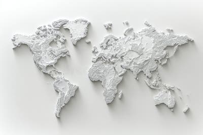 World Map of the World, in a Gray Color on a White Background, Vector ...