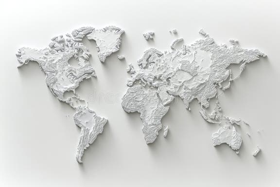 World Map of the World, in a Gray Color on a White Background, Vector ...