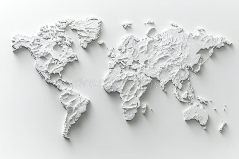 World Map of the World, in a Gray Color on a White Background, Vector ...