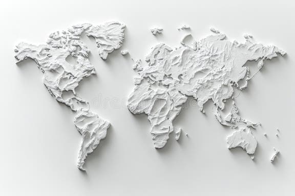 World Map of the World, in a Gray Color on a White Background, Vector ...
