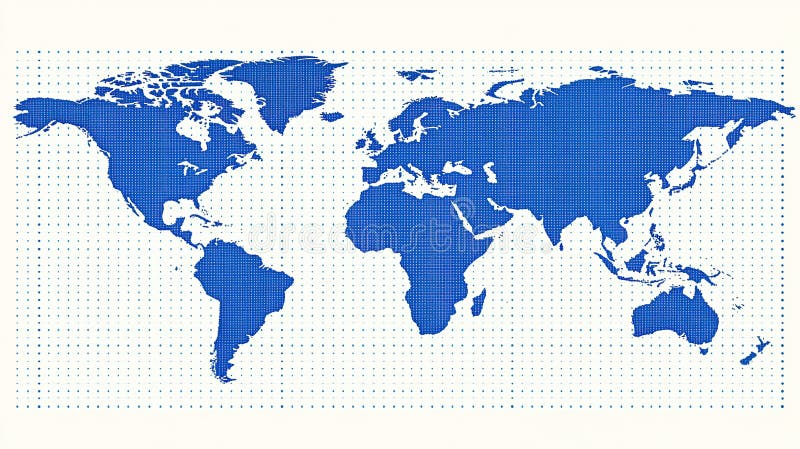 World map with grid stock illustration. Illustration of projection ...