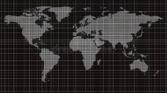 World Map Grid Pattern Digital Graphic Design Element for Global ...