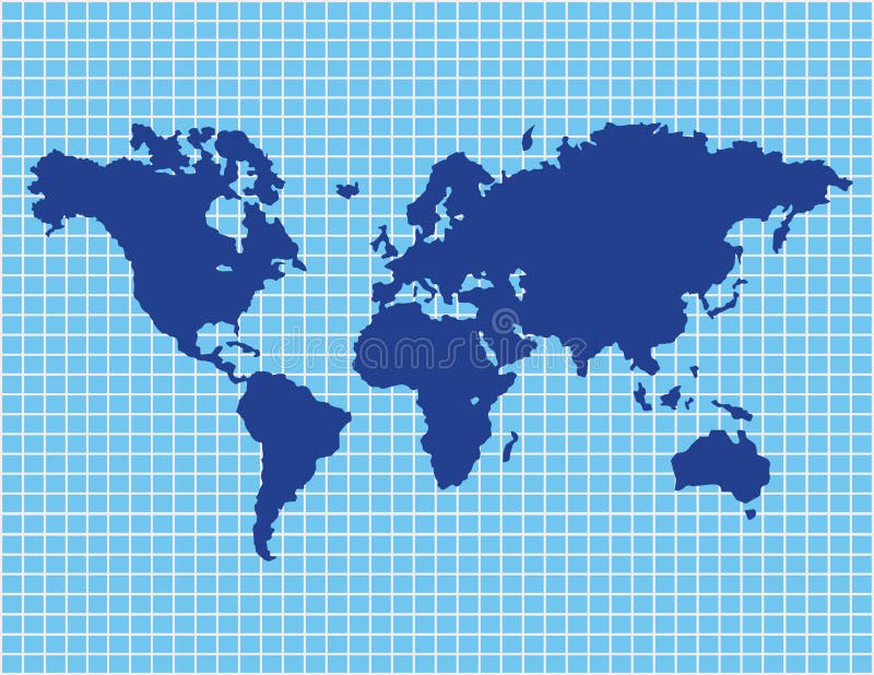 Abstract World Connections Map with Circles, Lines Stock Vector ...