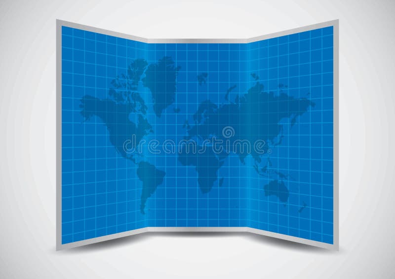 World Map with Grids. Vector Illustration Decorative Design Stock ...