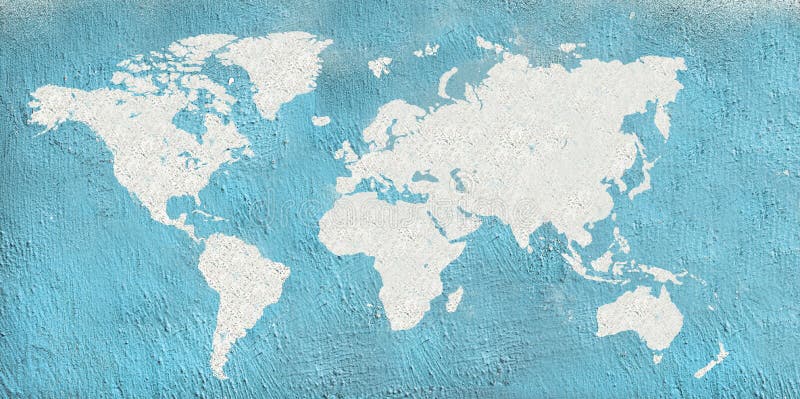 World Map with Grunge Wall Texture Background Stock Image - Image of ...